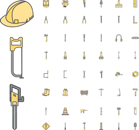 건설 도구 아이콘 세트 컬렉션 완료 건설 도구 상 Png 일러스트 및 벡터 에 대한 무료 다운로드 Pngtree