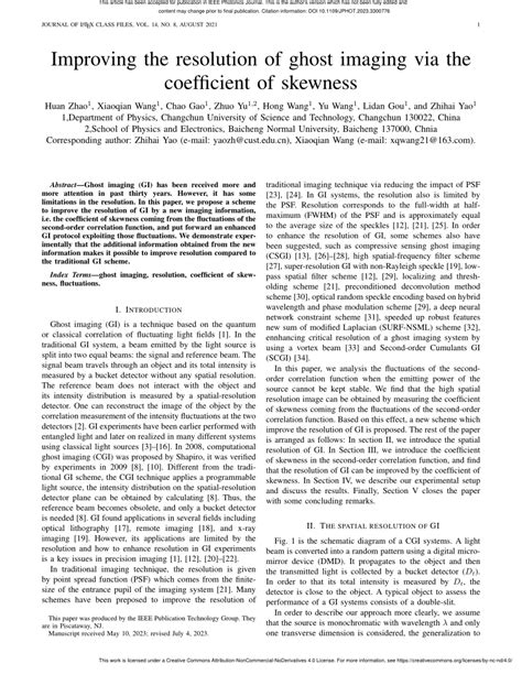 pdf improving the resolution of ghost imaging via the coefficient of