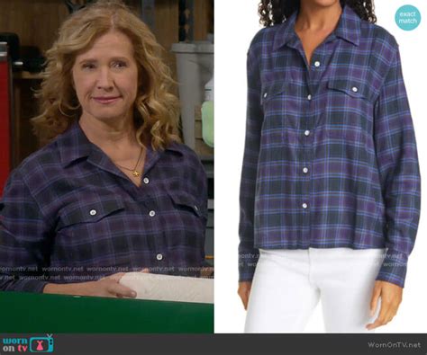 Wornontv Vanessas Blue And Purple Plaid Shirt On Last Man Standing