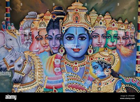 Sri Krishnan Hindu Temple The Blue Skinned Krishna Is The Hindu Deity