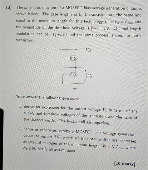 Solved D The Schematic Diagram Of A MOSFET Bias Voltage Chegg Com