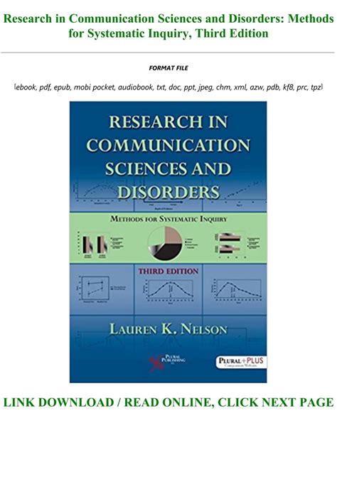 Download Pdf Research In Communication Sciences And Disorders Methods