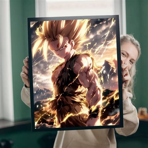 Powerful Gohan Ssj2 Poster Dragonball Lover Anime T Birthday T