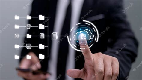 Premium Photo Document In Folder To Manage A Hybrid Cloud System And Download Or Upload Data