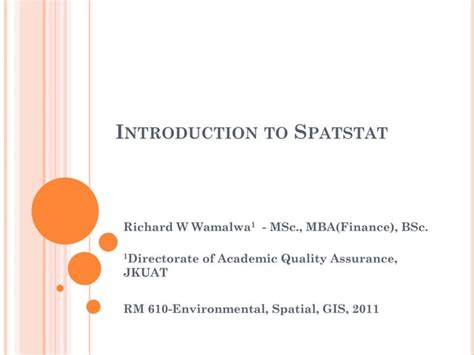 Introduction To Spatstat Ppt
