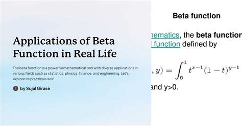 Applications Of Beta Function In Real Life