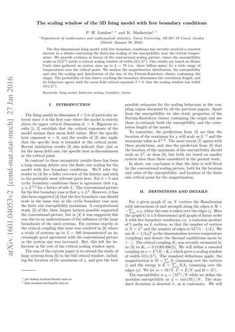 Pdf The Scaling Window Of The 5d Ising Model With Free Boundary Conditions