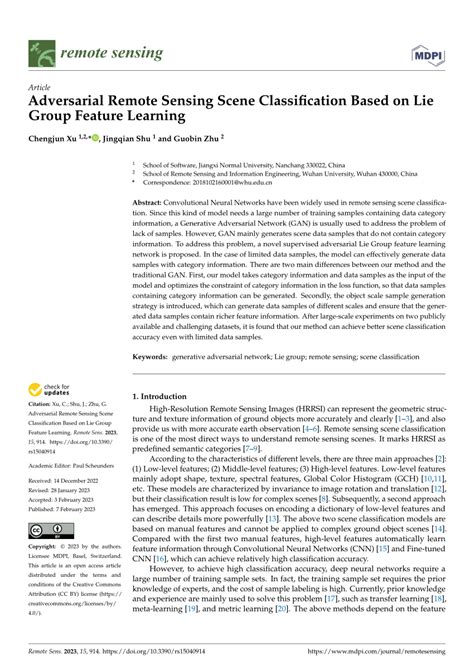 Pdf Adversarial Remote Sensing Scene Classification Based On Lie Group Feature Learning