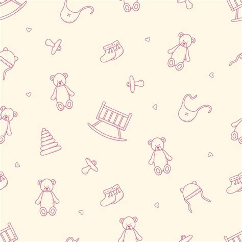 Premium Vector Seamless Pattern Of Newborn Icons Vector Illustration