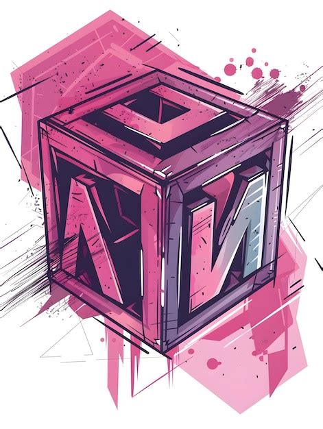 3d Flat Icon Data Cube With Dma Text Logo Design For Modern Tshirt