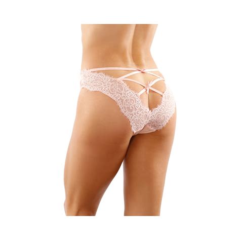 Ivy Lace Bikini Panty With Lattice Cut Out Back Light Pink L Xl Shop