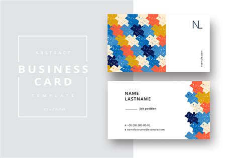 최신 유행 최소한의 추상 명함 템플릿입니다 기하학적 패턴의 현대적인 기업 문구 Id 레이아웃 정보 샘플 이름 텍스트와 벡터 패션