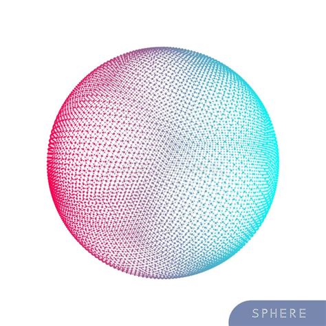 Sphere With Connected Lines And Dots Global Digital Connections Wireframe Illustration
