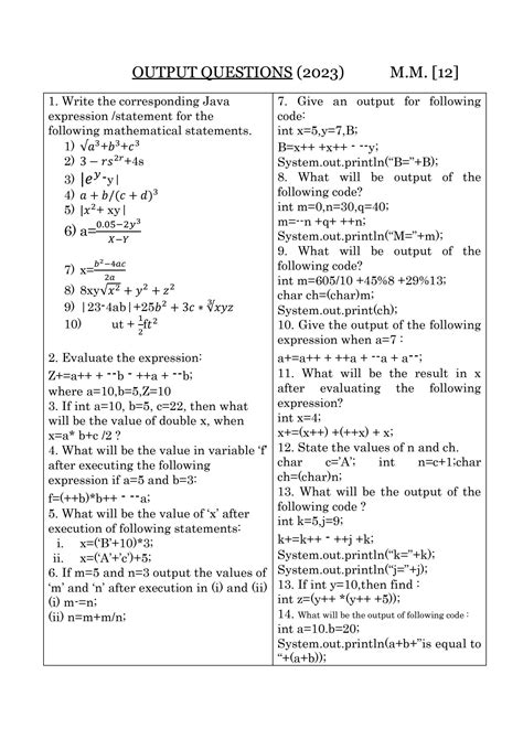 SOLUTION Output Based Questions Coming In 2023 ICSE Board Studypool