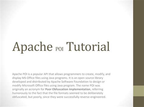 Apachepoitutorial Ppt