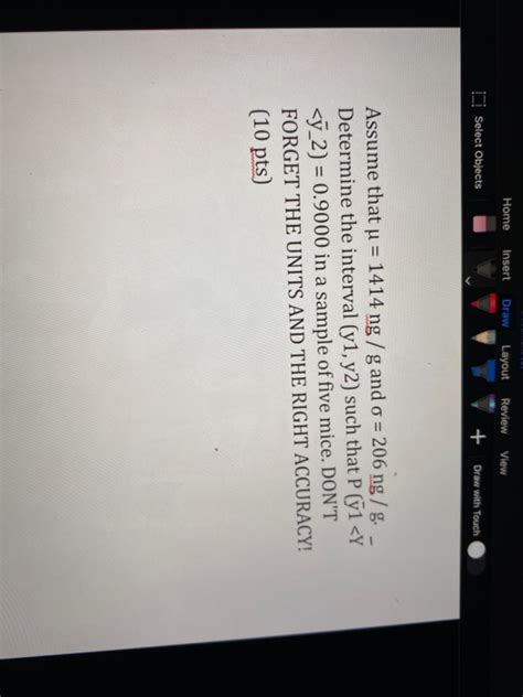 Solved Home Insert Draw Layout Review View Draw With Touch