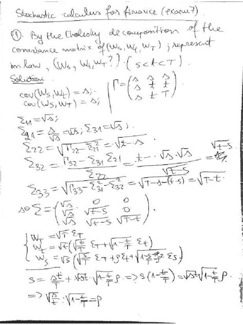 Stochastic Calculus For Finance Exam 7 Pdf