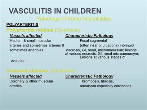 Pediatric Vasculitis Dr Inayat Ullah Pptx