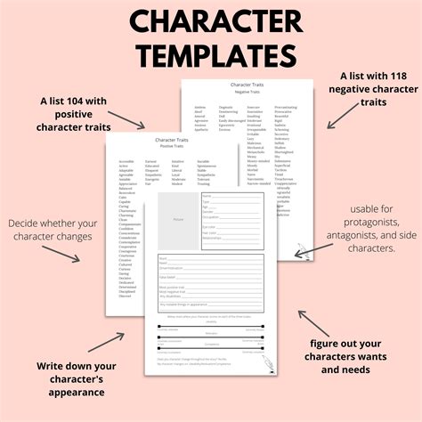 Character Outline Sheets Printable Template Positive And Negative