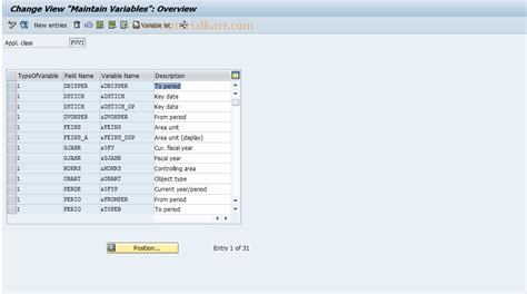 FOED SAP Tcode Maintain Global Variable