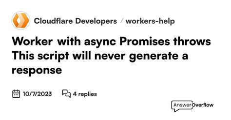 Worker With Async Promises Throws “this Script Will Never Generate A