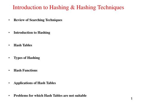 Ppt Introduction To Hashing And Hashing Techniques Powerpoint