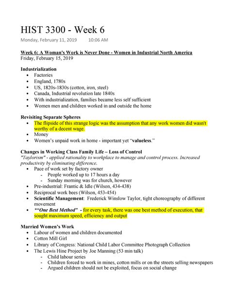 Hist 3300 Week 6 Lecture Notes Hist 3300 Week 6 Monday