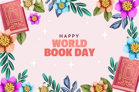 세계 책의 날 기념 수채화 배경 무료 벡터