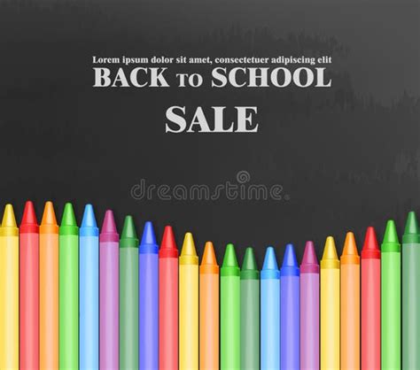 Realistic Crayons Isolated Beautiful Colors Crayons Set Back To