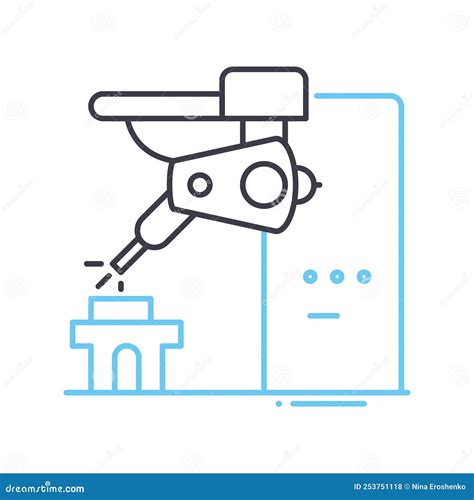 Assembly Line Line Icon Outline Symbol Vector Illustration Concept Sign Stock Vector