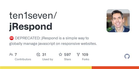 github ten1seven jrespond ⛔️ deprecated jrespond is a simple way to globally manage