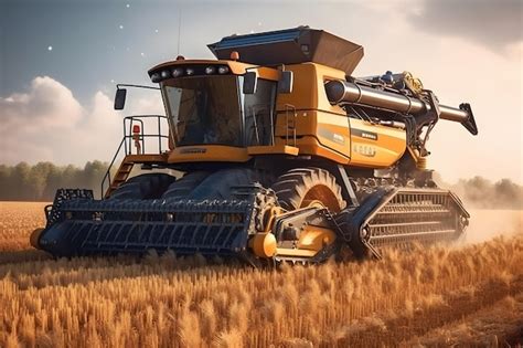 Combine Harvester In The Field Neural Network Ai Generated Premium Ai