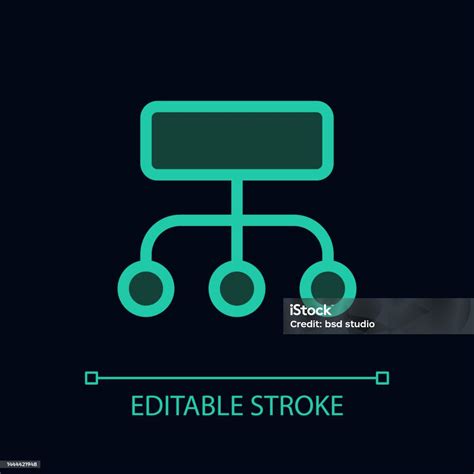 트리 다이어그램 픽셀 완벽한 유리 형태 Ui 아이콘 어두운 테마 개념에 대한 스톡 벡터 아트 및 기타 이미지 개념 개발