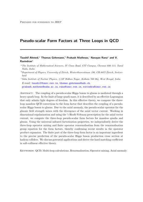 Pdf Pseudo Scalar Form Factors At Three Loops In Qcd