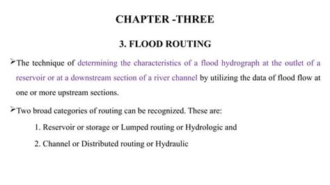 Chapter 7 Flood Routing Notes Pdf 1pptx