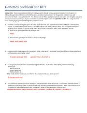 Genetics Problem Set Fall KEY Pdf Genetics Problem Set KEY Instructions These Are