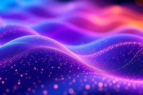 3d Abstract Wave Of Light And Color Data Points Perfect For Technology Backgrounds Stock