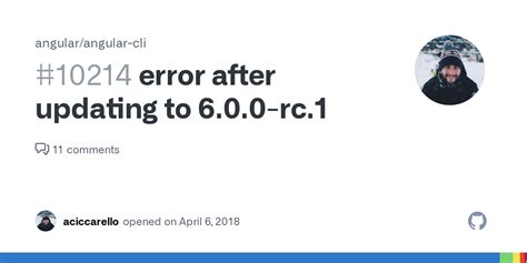 Error After Updating To 600 Rc1 · Issue 10214 · Angularangular Cli · Github