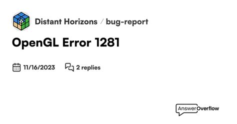 Opengl Error 1281 Distant Horizons