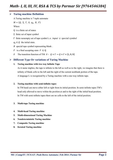 Working Principle Of Turing Machine Pdf