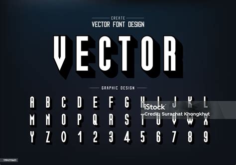 흰색 글꼴 및 알파벳 그림자 벡터 키가 큰 서체 문자 및 숫자 디자인 0명에 대한 스톡 벡터 아트 및 기타 이미지 0명 3차원 형태 교육 Istock