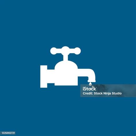 파란색 배경에 물 수돗물 아이콘입니다 블루 플랫 스타일 벡터 일러스트 개수대에 대한 스톡 벡터 아트 및 기타 이미지 개수대 그리기 드로잉 Istock