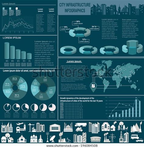 Set Elements Infrastructure City Vector Infographics Stock Vector