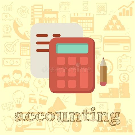 Accounting Flat Illustration Calculator With Pen Business Vector Illustration Stock Vector