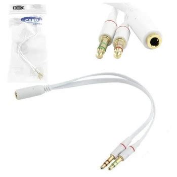 Cabo Adaptador De Udio Fone De Ouvido E Microfone Com Sa Das P Macho Para P F Mea P B