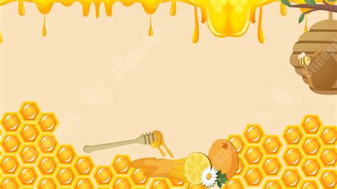 Golden Technology Cartoon Honeycomb Nutritious Honey Business Powerpoint Background For Free