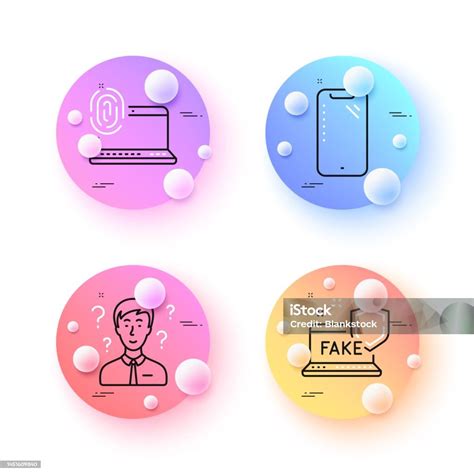 Computer Fingerprint Support Consultant And Fake Internet Minimal Line