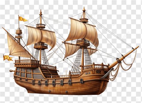 완전한 돛을 갖춘 여러 데크와 고전적인 항해 디자인을 대표하는 복잡한 장비를 갖춘 해적선 모델 해적 배 항해 Png 일러스트 및 이미지 에 대한 무료 다운로드