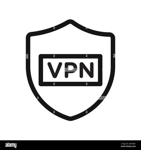 Vpn Icon Black Line Art Vector In Black And White Outline Set Collection Sign Stock Vector Image