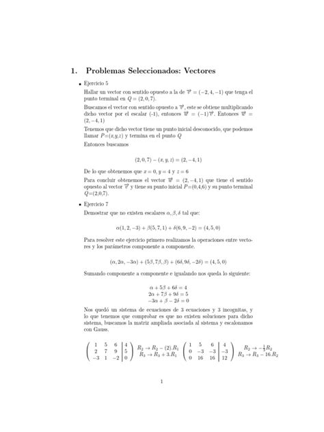 Resueltos Vectores Pdf Vector Euclidiano Matriz Matemáticas